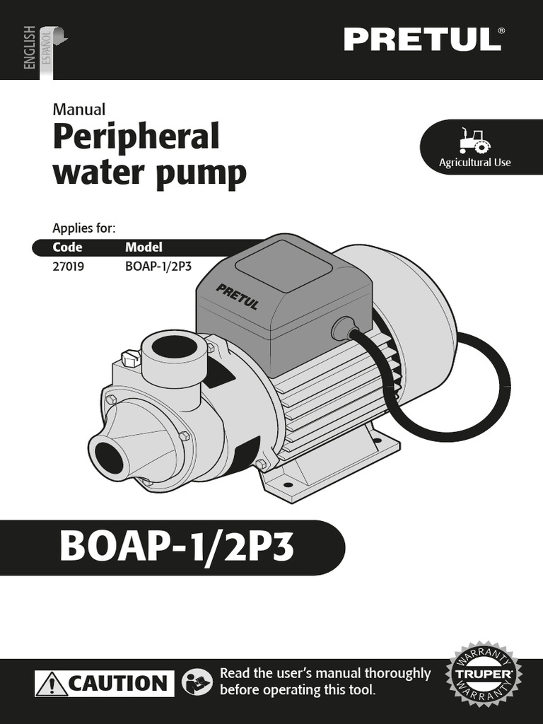 Manual de Instalación Bomba de Agua Pretul | PDF | Pump | Electrical Wiring