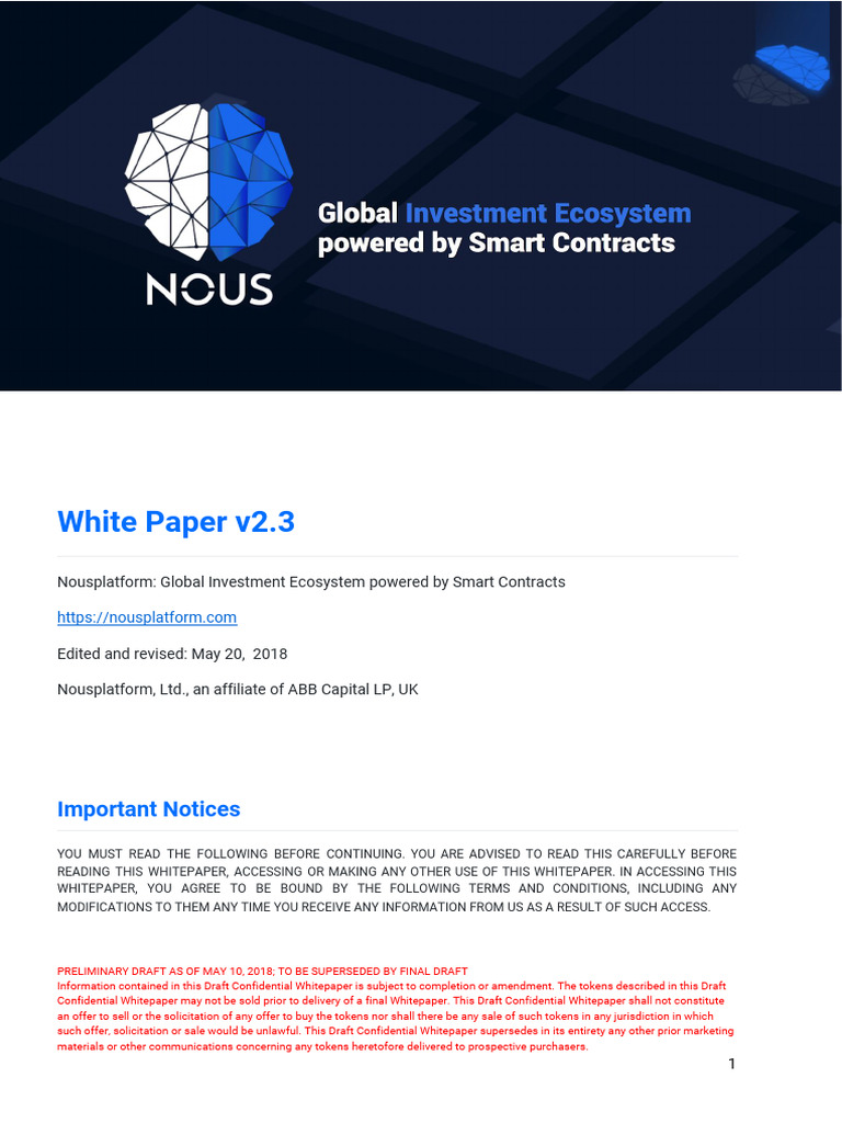 White - Paper - v1.0 (PDFDrive) | PDF | Cryptocurrency | Investment Fund