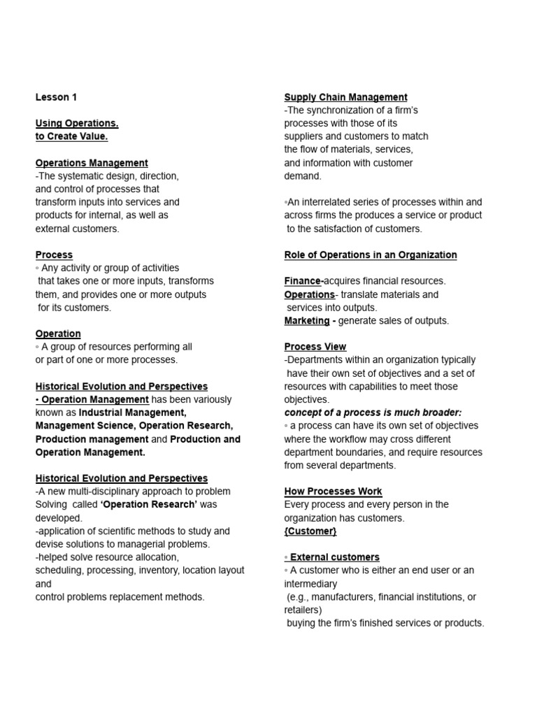 Lesson 1 - MME | PDF | Supply Chain | Customer