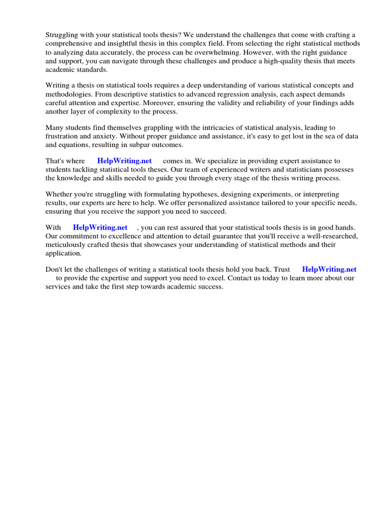 Statistical Tools Thesis Sample Download Free Pdf Statistics Data Analysis