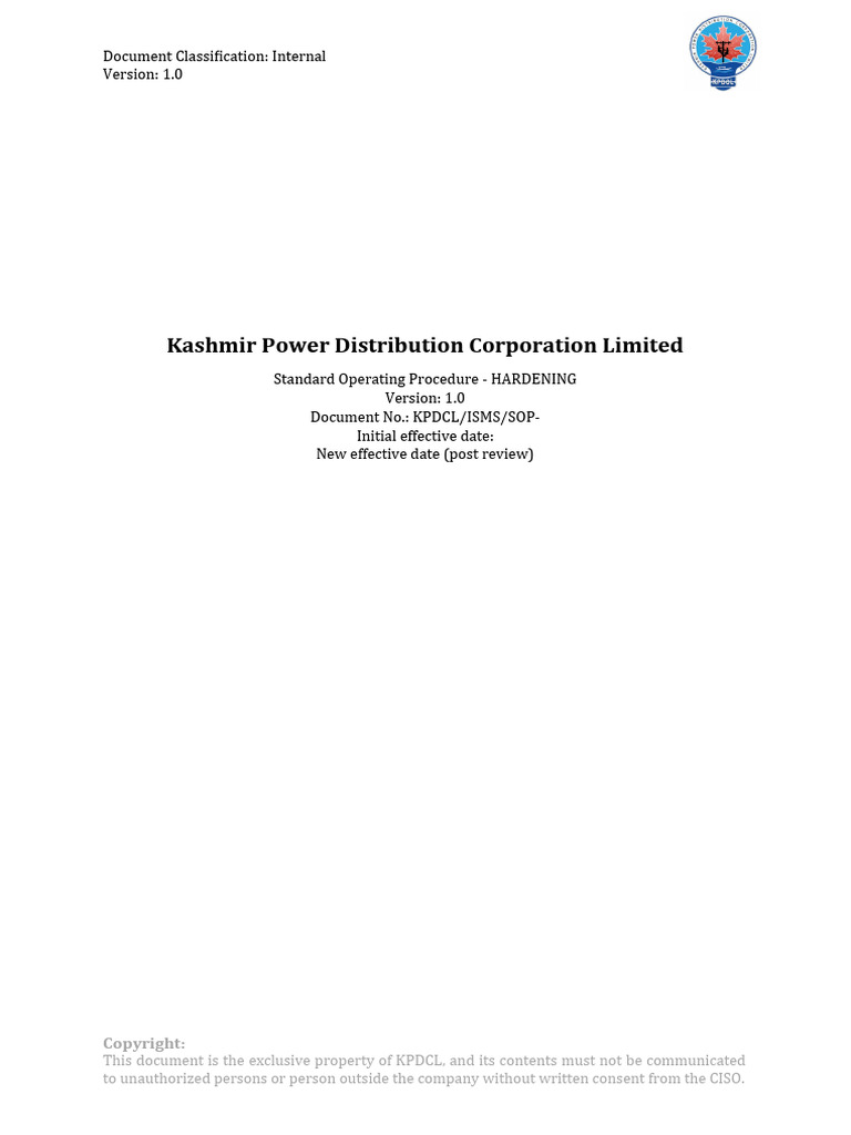 KPDCL Sop Hardning | PDF | Information Security | Vulnerability (Computing)
