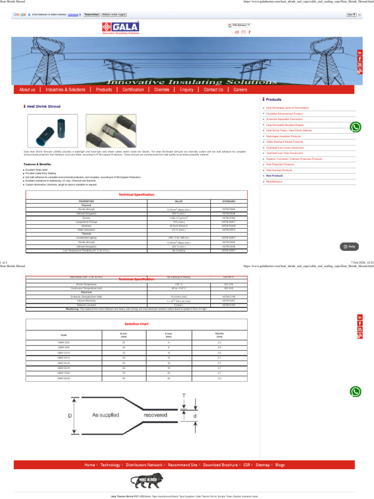 Heat Shrink Shroud - Gala Thermo | PDF | Manufactured Goods | Physical ...