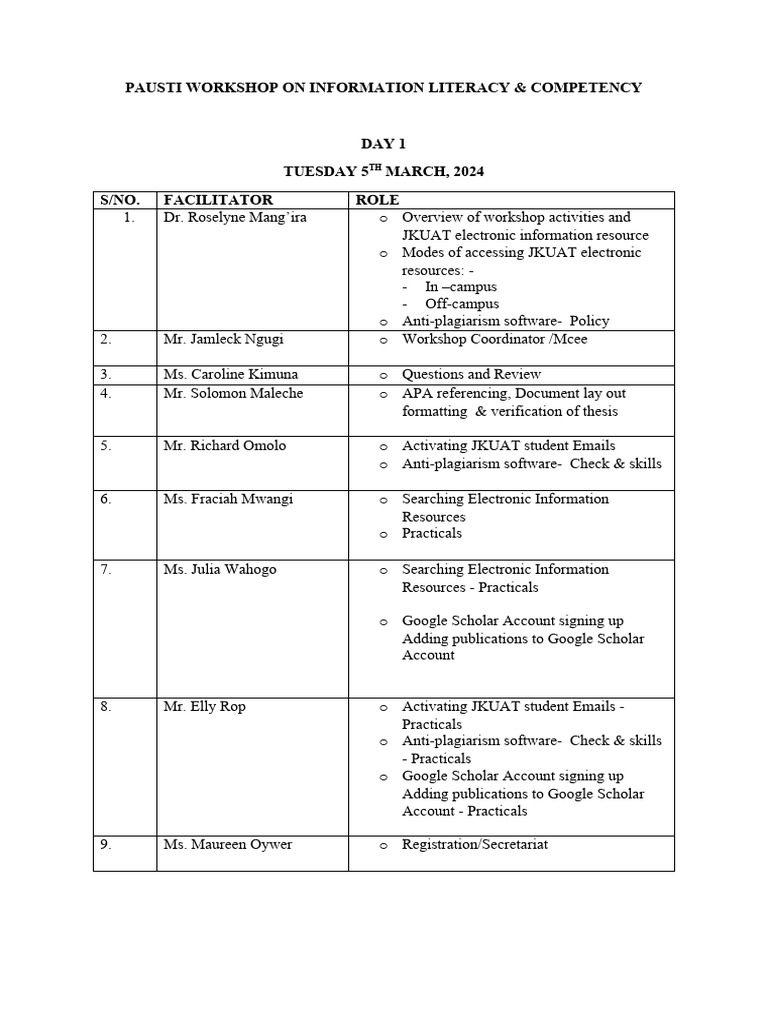 PAUSTI WORKSHOP - Roles | PDF | Scholarly Communication | Human ...