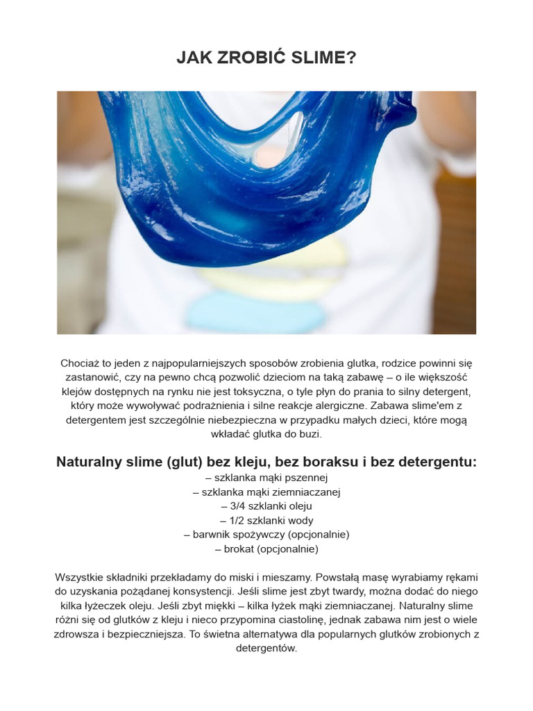 Jak Zrobic Slime | PDF