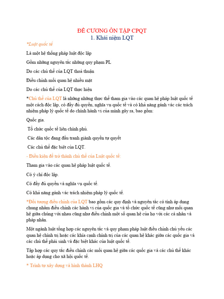 ĐỀ-CƯƠNG-ÔN-TẬP-CPQT | PDF