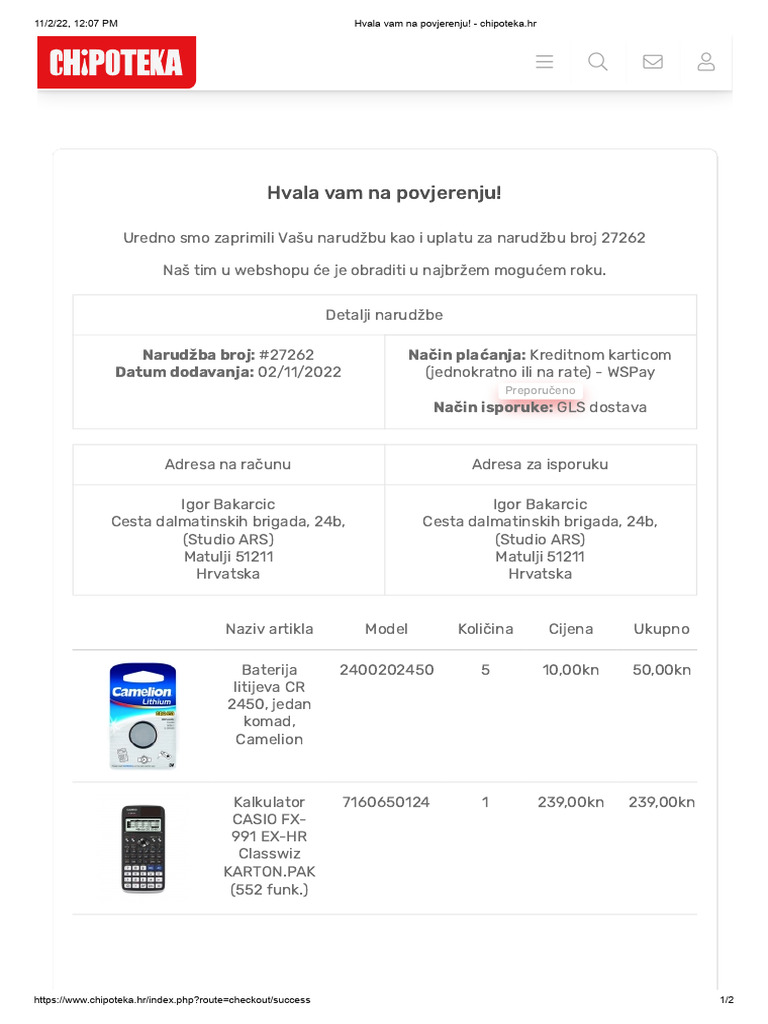 Chipoteka Kalkulator | PDF