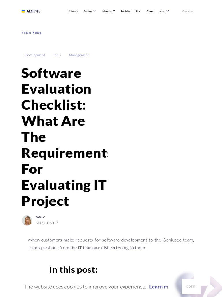 Software Evaluation Checklist | PDF | Interface (Computing) | Input/Output