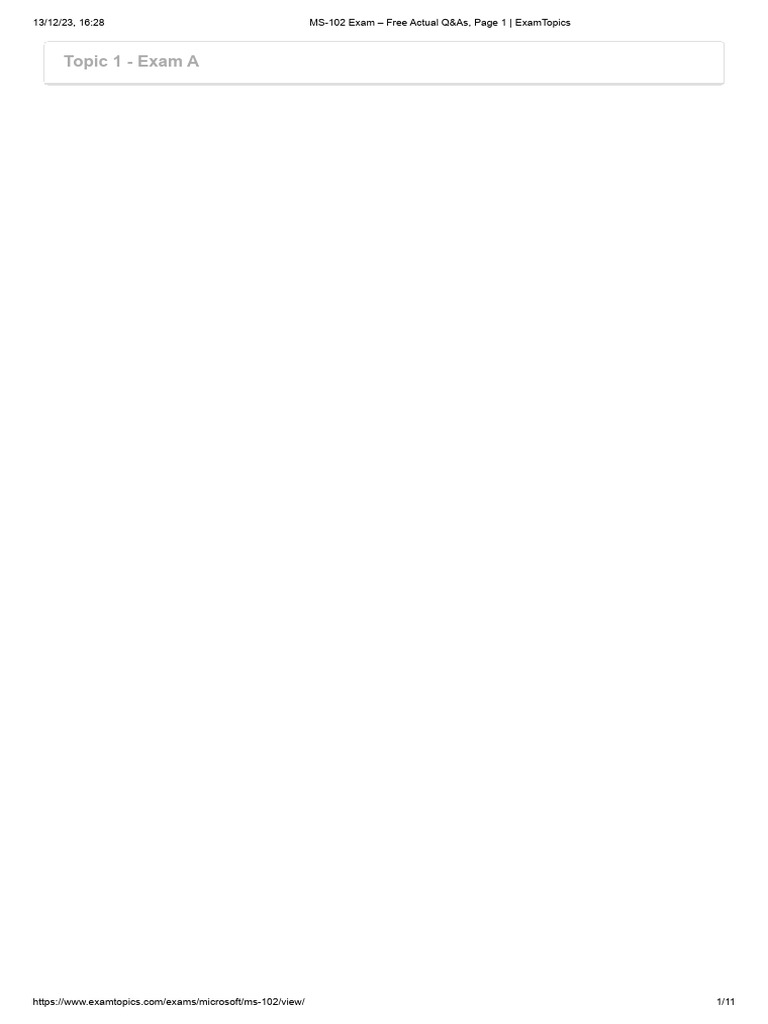 Topic 1 - Exam A | PDF | Active Directory | Microsoft Outlook