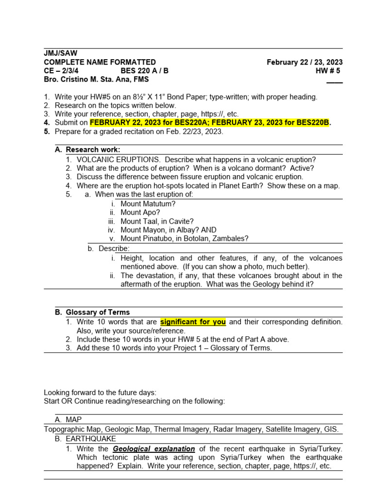 HW 5 | PDF | Science & Mathematics