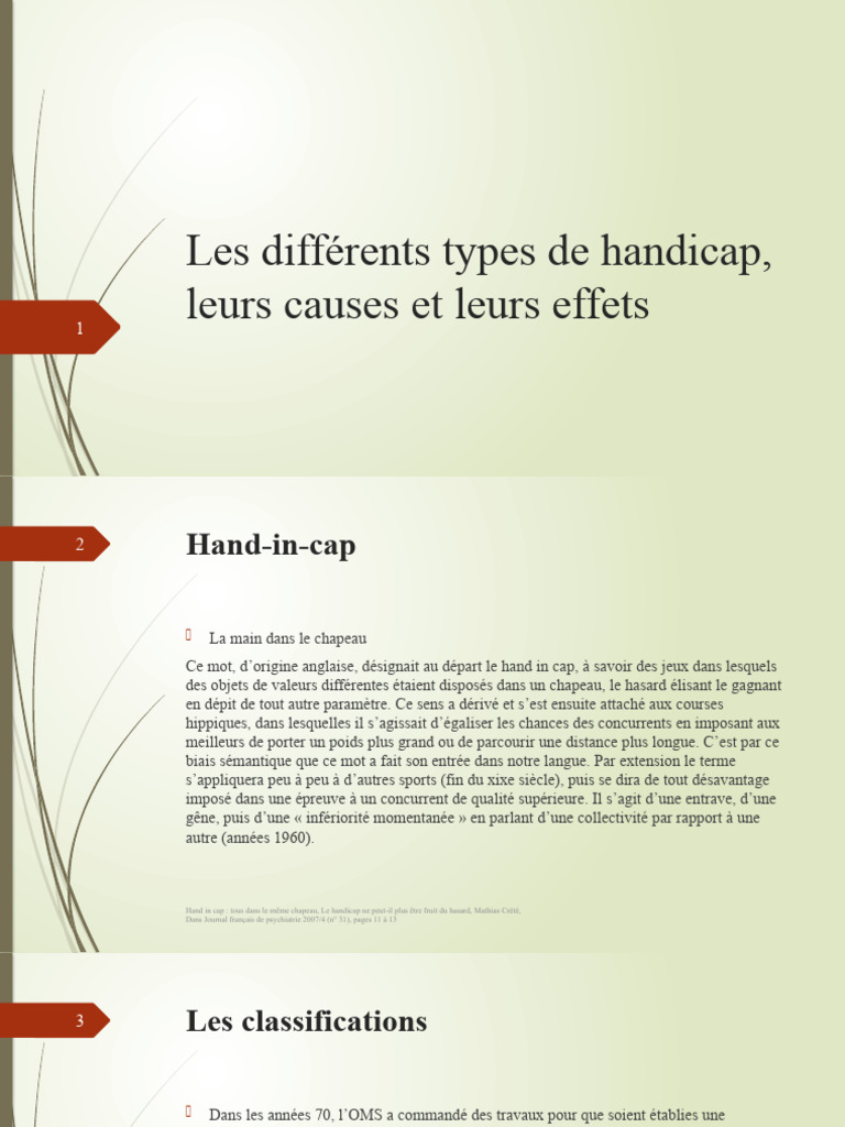 Les Différents Types de Handicap, Leurs Causes | PDF | Invalidité ...