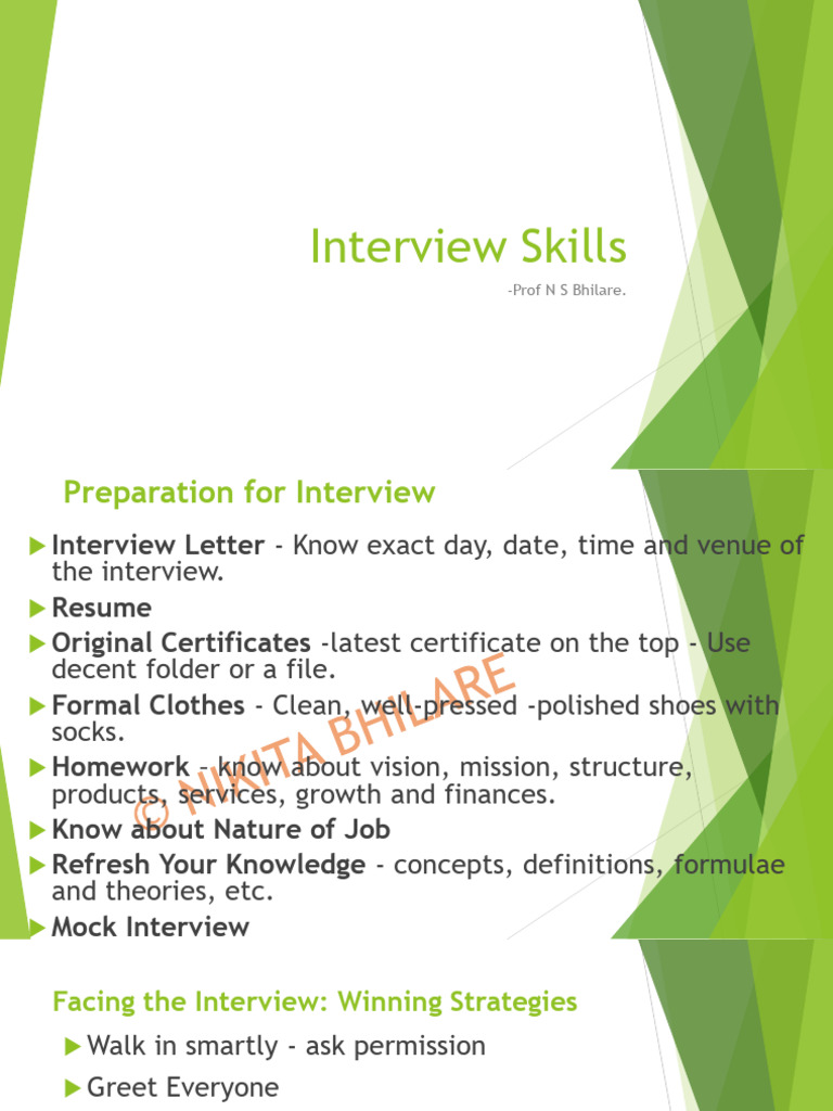 Interview Skills | PDF | Job Interview | Psychological Concepts