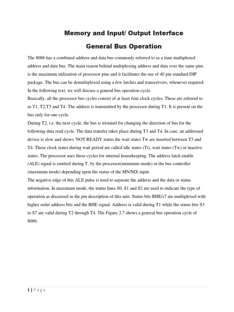 Memory and Input Output Interface | PDF | Central Processing Unit | Input/Output