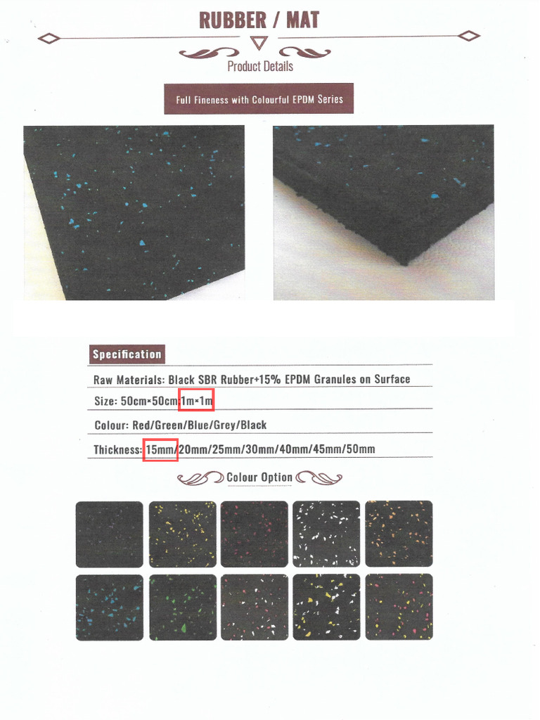 Rubber Mat Specs | PDF
