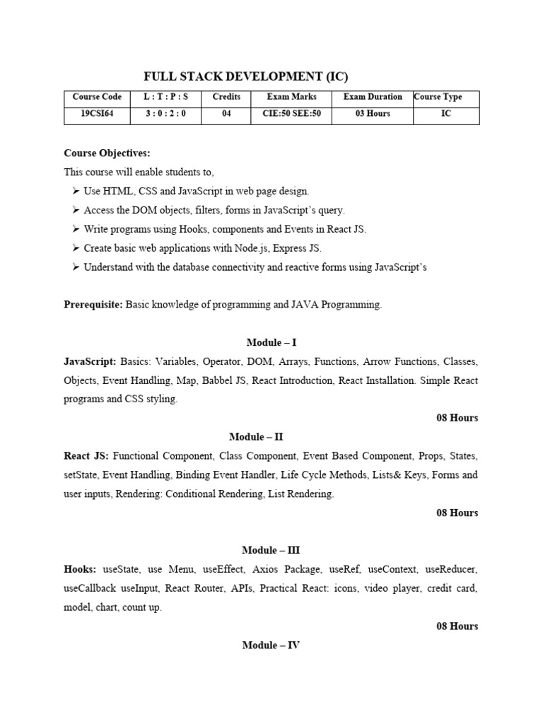 Full Stack Development | PDF | Java Script | World Wide Web