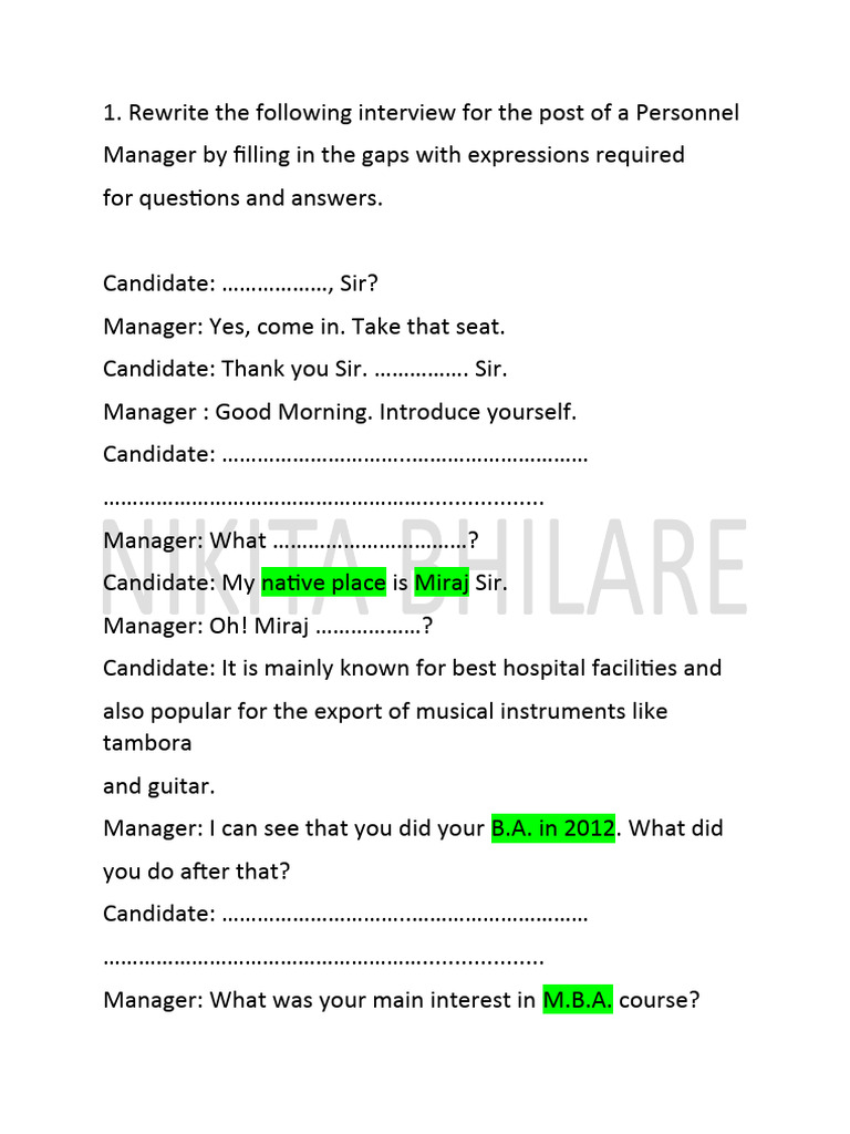 How To Write Interview Dialogues Pdf 1586