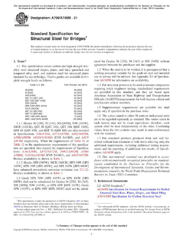 Astm A709 21 | PDF
