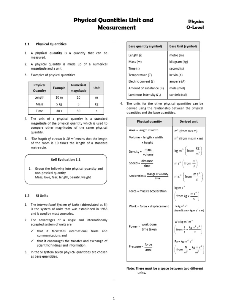 Physical Quantities Unit and Measurement | PDF | Kilogram | Volume