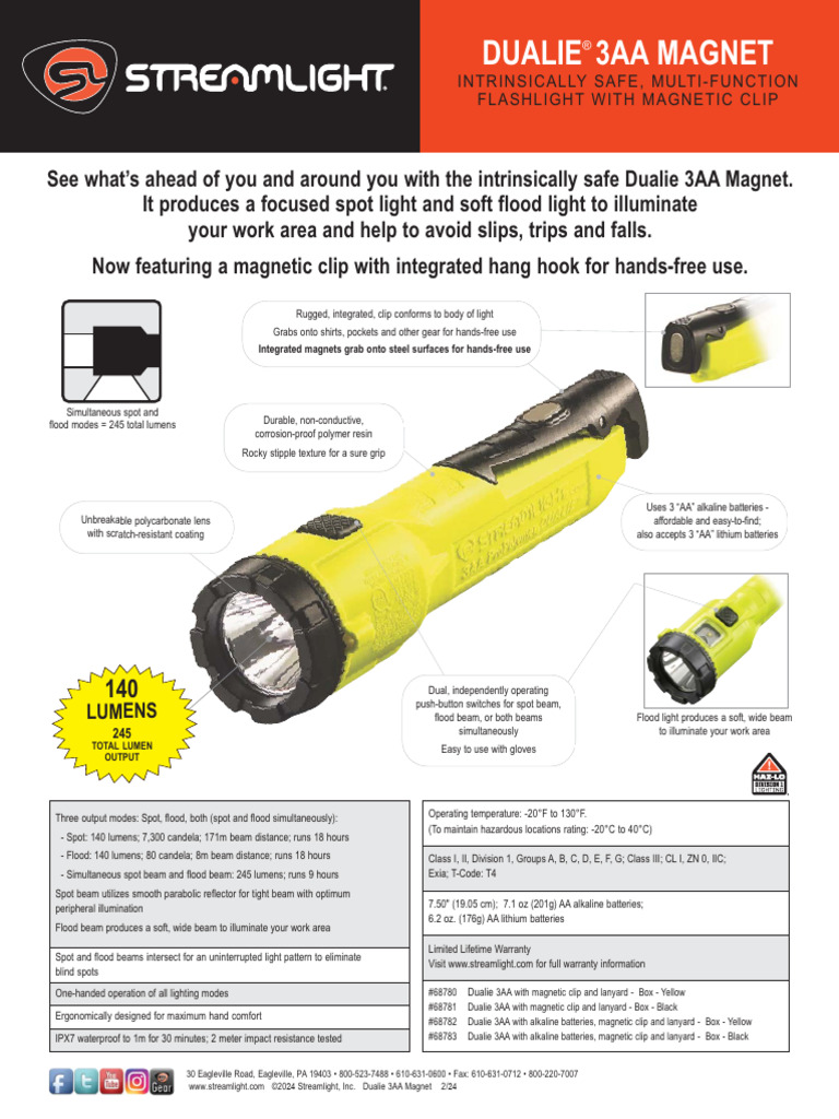 Dualie3aamagnet Datasheet | PDF | Flashlight | Electrical Engineering