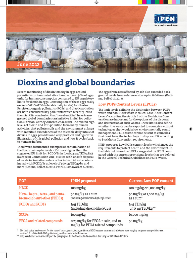 Dioxin Fact Sheet v1 - 2p en | PDF | Polychlorinated Dibenzodioxins ...