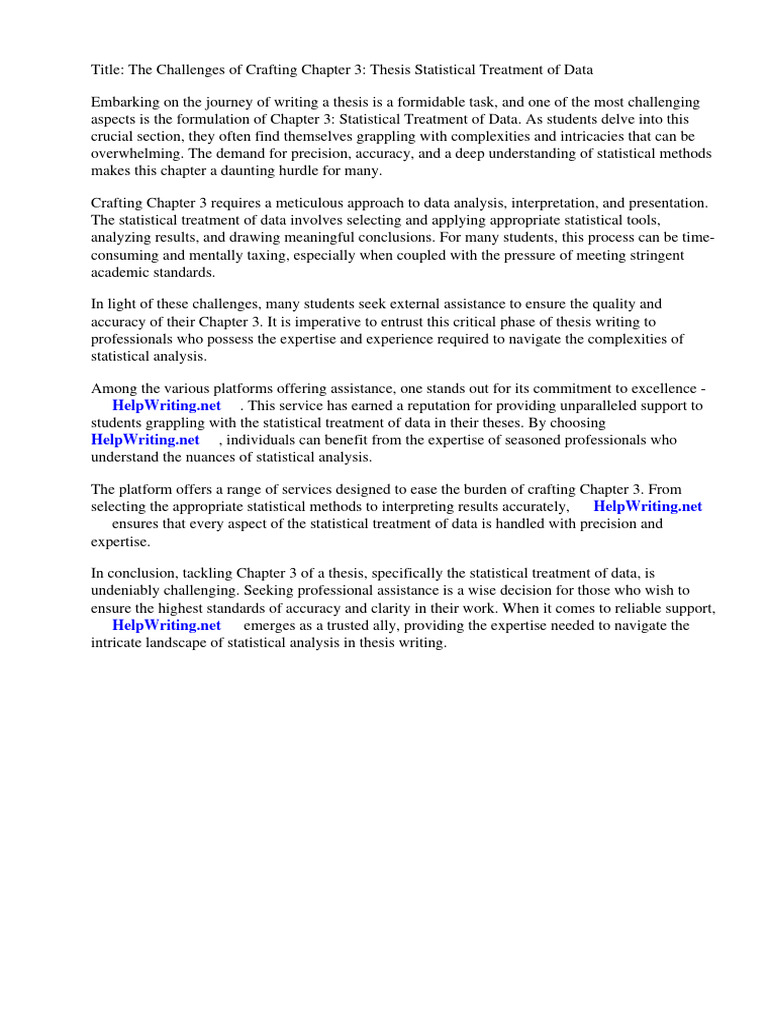 Chapter 3 Thesis Statistical Treatment of Data | PDF | Statistics ...