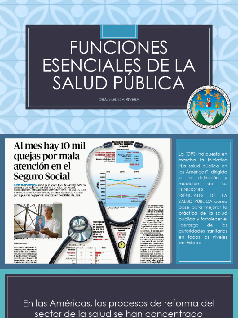 FUNCIONES ESENCIALES DE LA SALUD PÃ BLICA - PPTX 2 | PDF | Salud pública | Economias