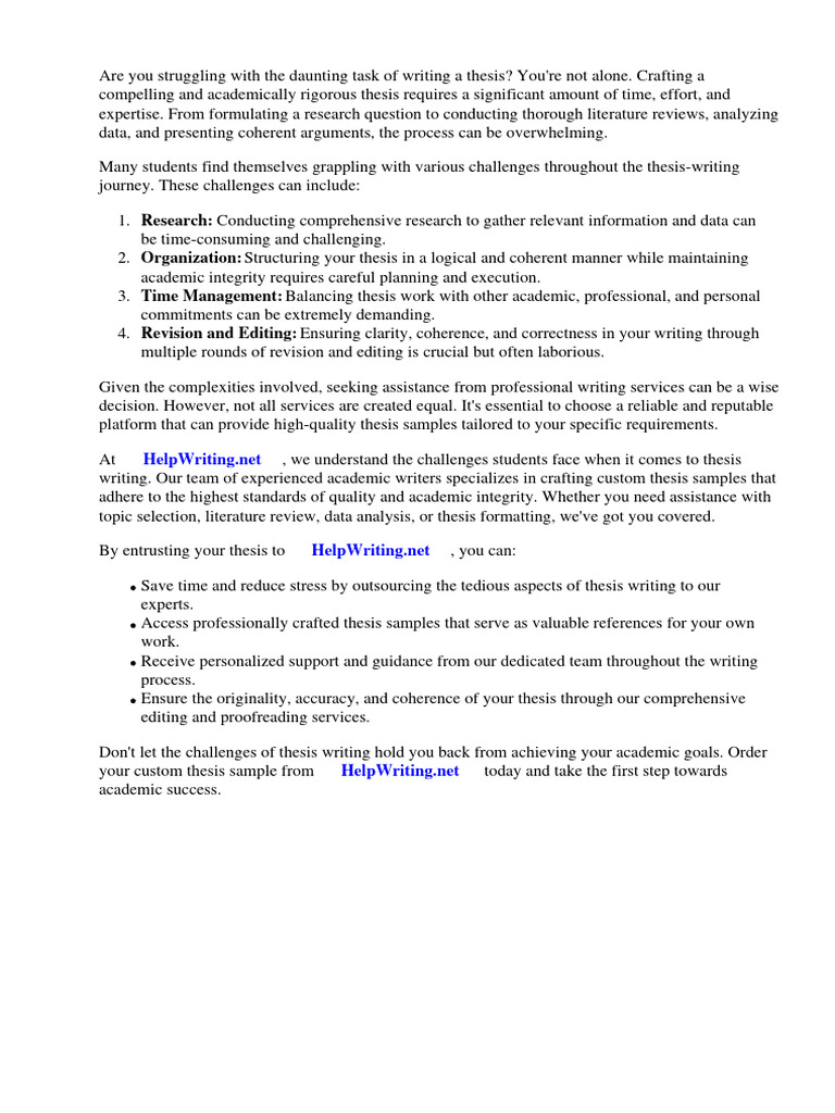 A Good Thesis Sample | PDF | Essays | Thesis