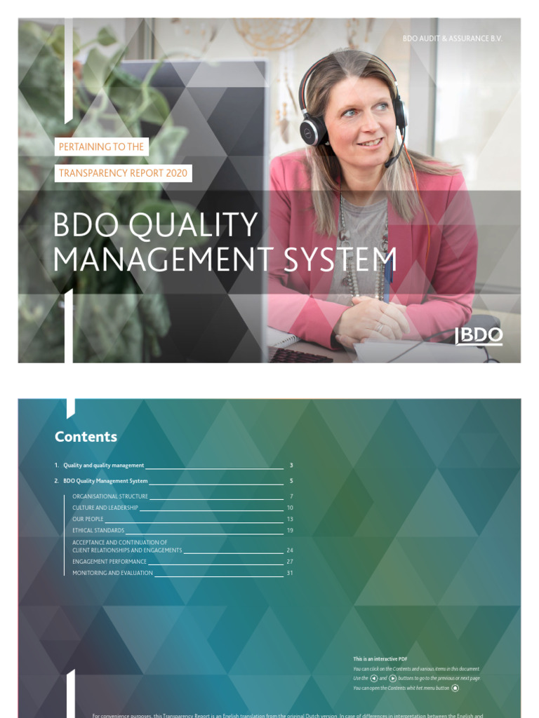 BDO Quality Management System 2020 | PDF | Quality Management | Audit