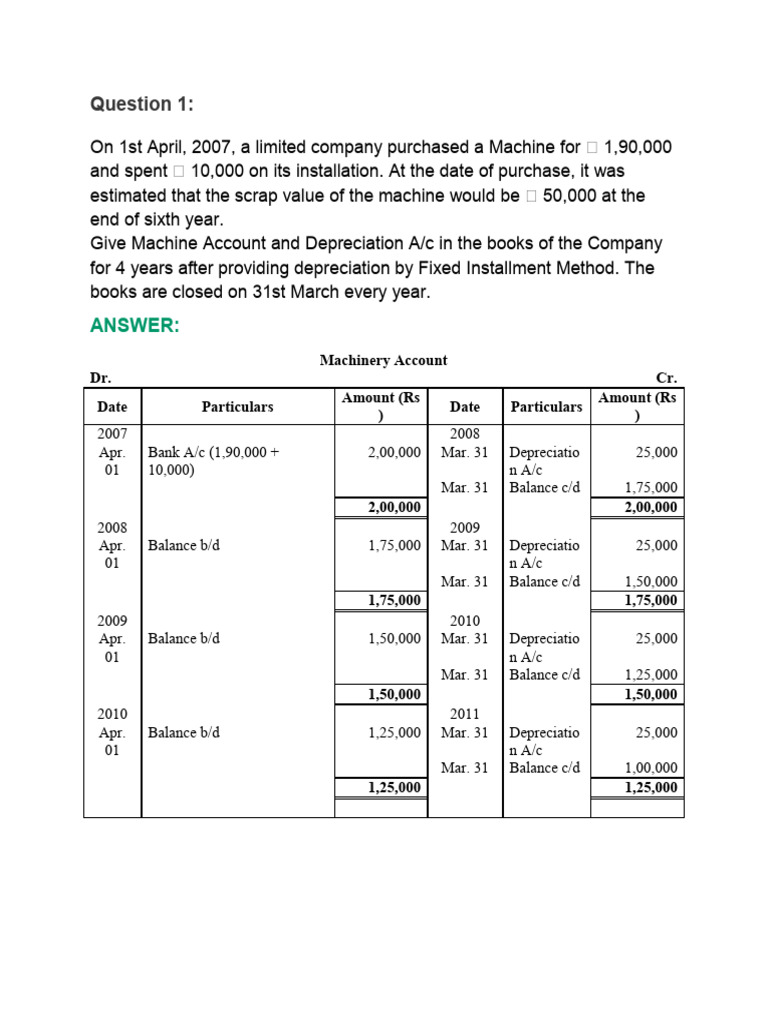 Practice Question Depreciation | PDF | Depreciation | Business