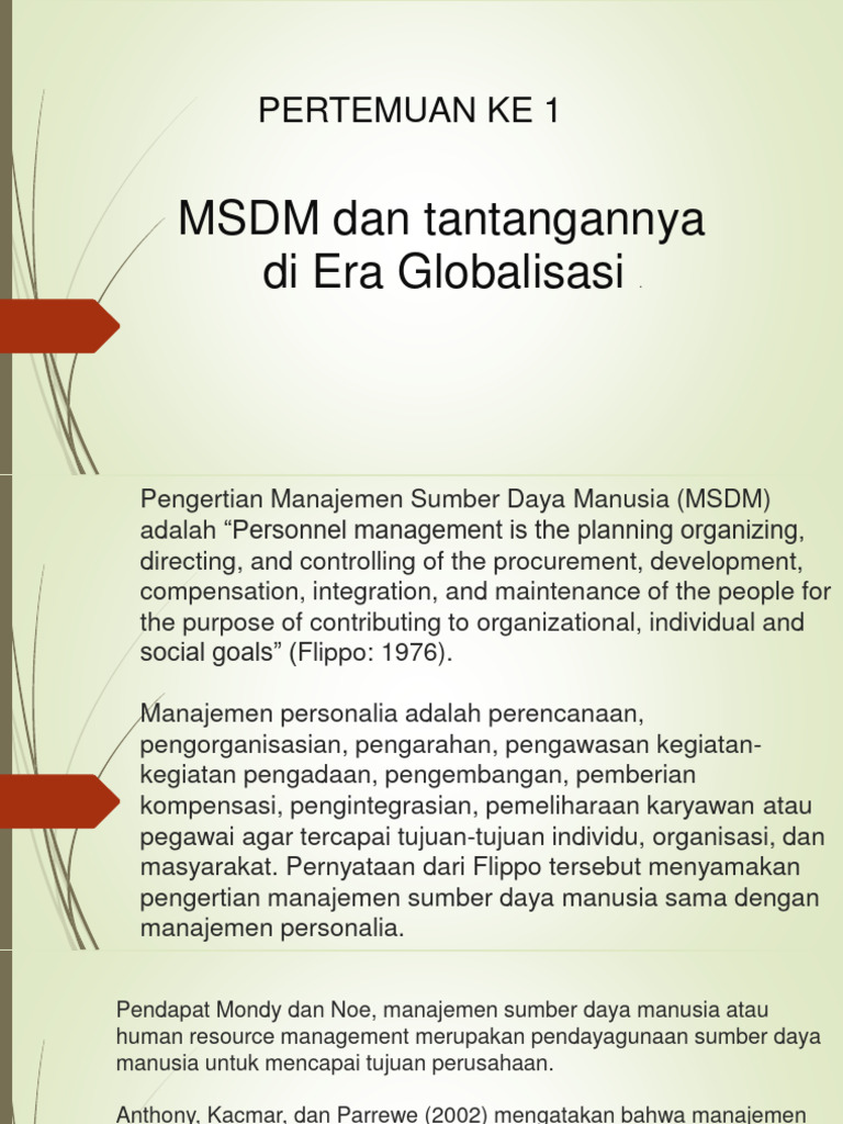 1 MSDM MSDM | PDF | Karier & Perkembangan