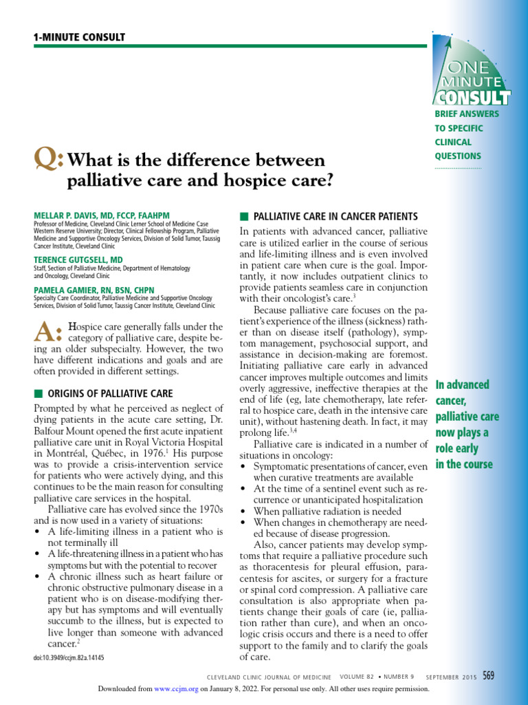What Is The Difference Between Palliative Care and Hospice Care | PDF | Palliative Care | Hospice