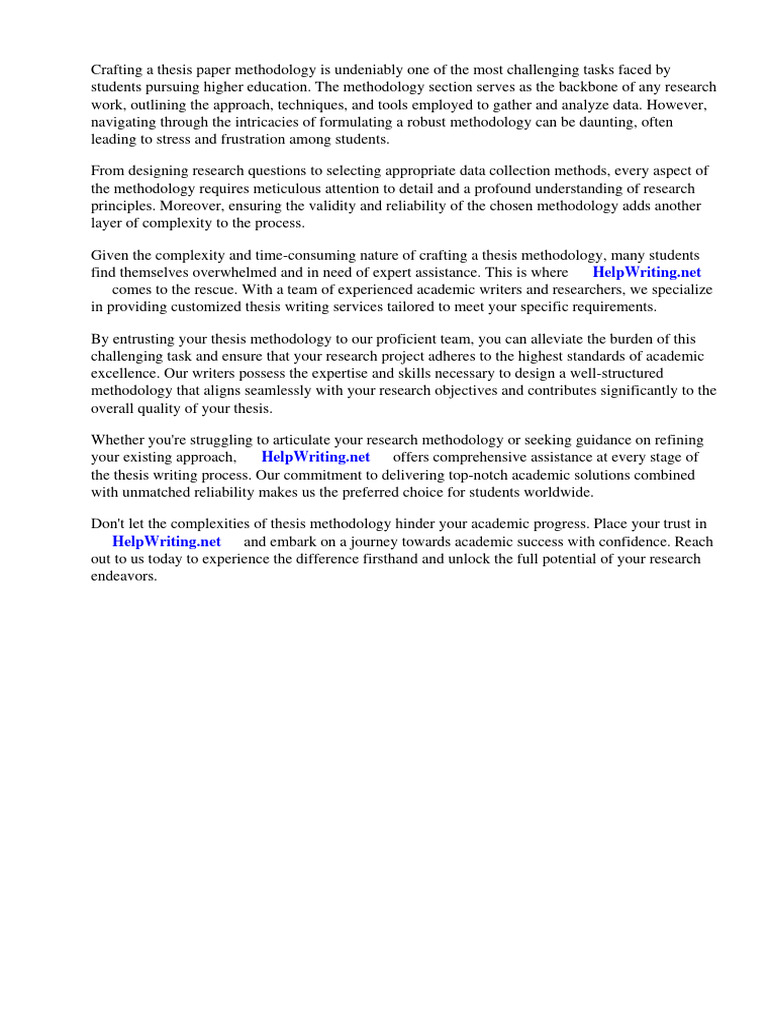 Thesis Paper Methodology | PDF | Methodology | Thesis