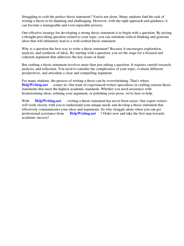 Crafting Effective Thesis Statements | PDF | Essays | Thesis