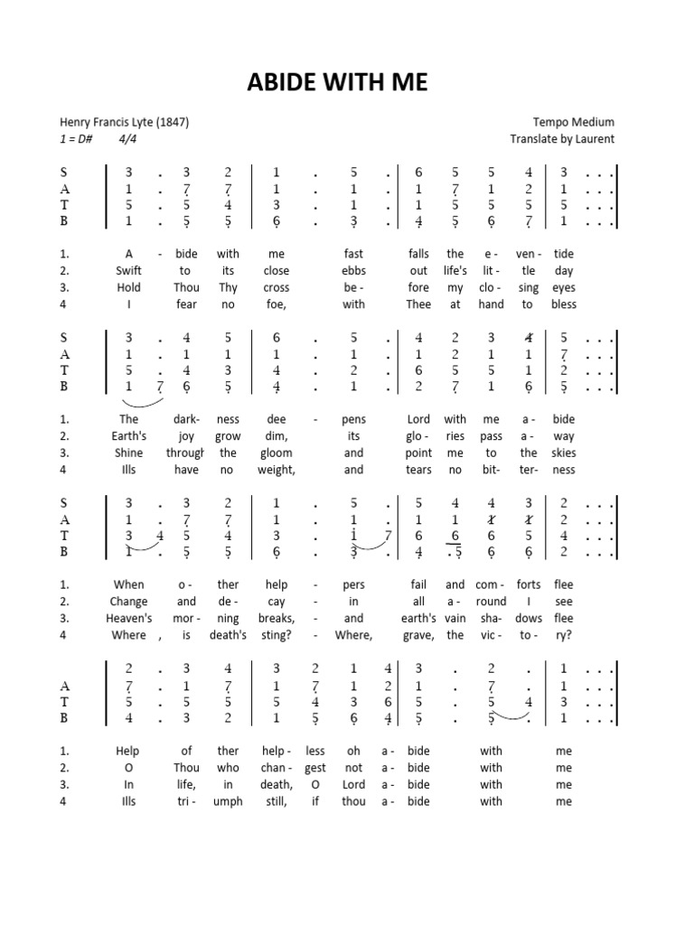 abide with me | PDF | Songs | Religious Music