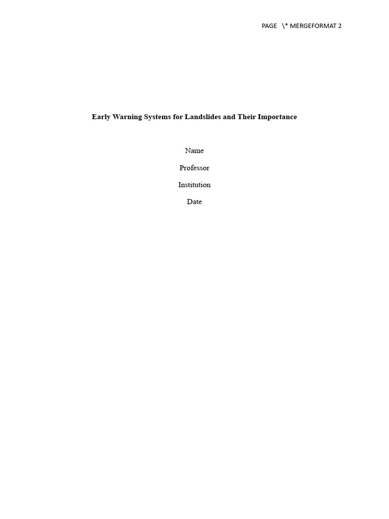 Early Warning Systems for Landslides and Their Importance | PDF ...