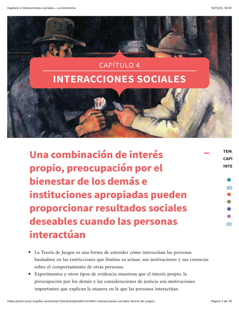 TEMA 4 Interacciones Sociales | PDF | Teoría de juego