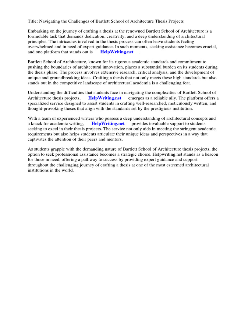 Bartlett School of Architecture Thesis Projects | PDF | Websites | Qr Code