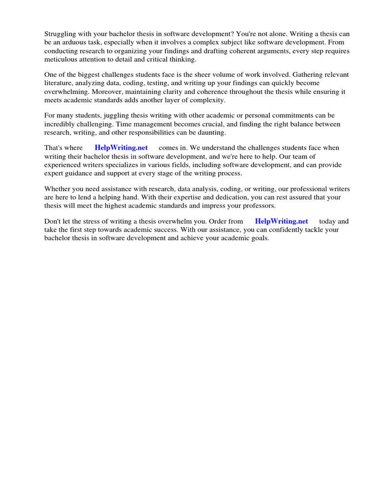 Bachelor Thesis Software Development | Download Free PDF | Thesis | Software Development