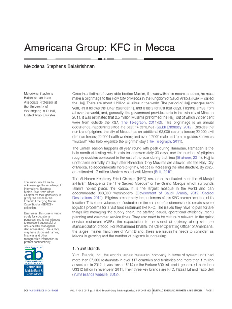 KFC in Mecca | PDF | Hajj | Mecca