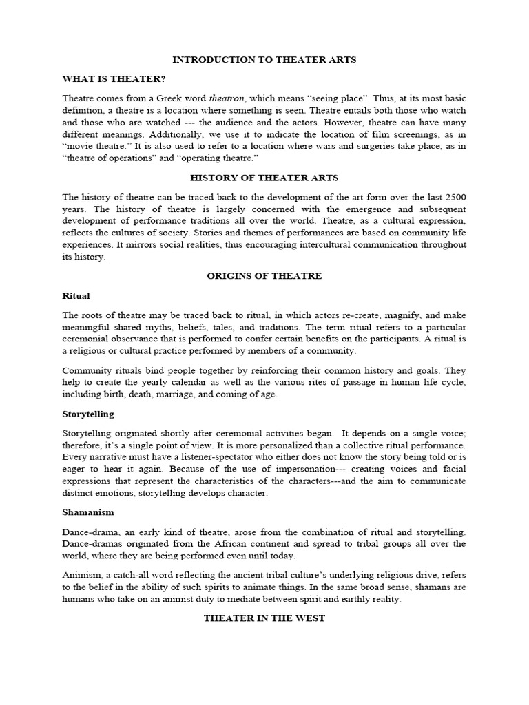 History of Theathre Autosaved | PDF | Theatre | Rituals