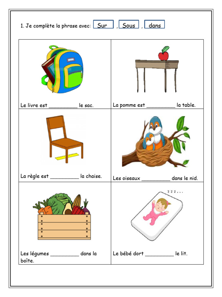 Exercices sur les prépositions | PDF