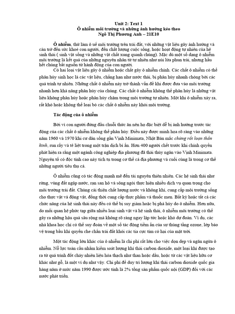 Ngo Thi Phuong Anh - Text 1 U2 | PDF