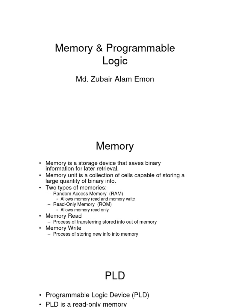 Ch7 Memory And Programmable Logic Pdf Computer Data Storage Random Access Memory