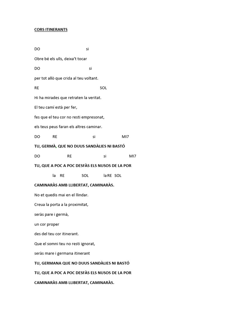 Acords Caminant Tot | PDF