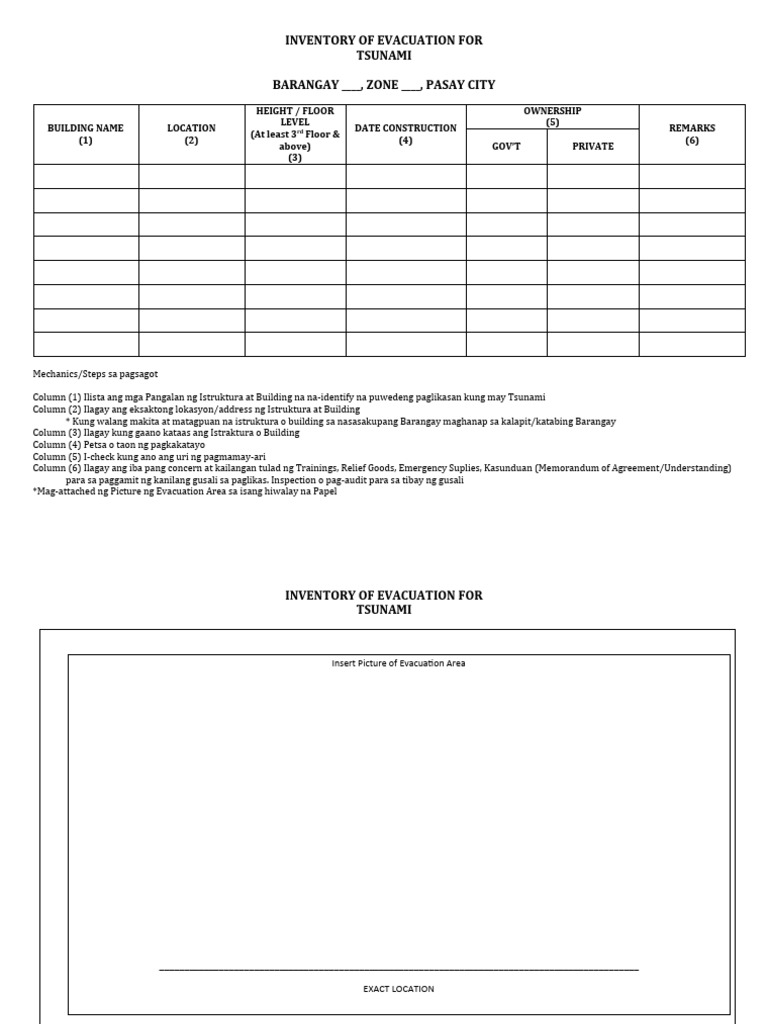 2 - Inventory of Evacuation | PDF