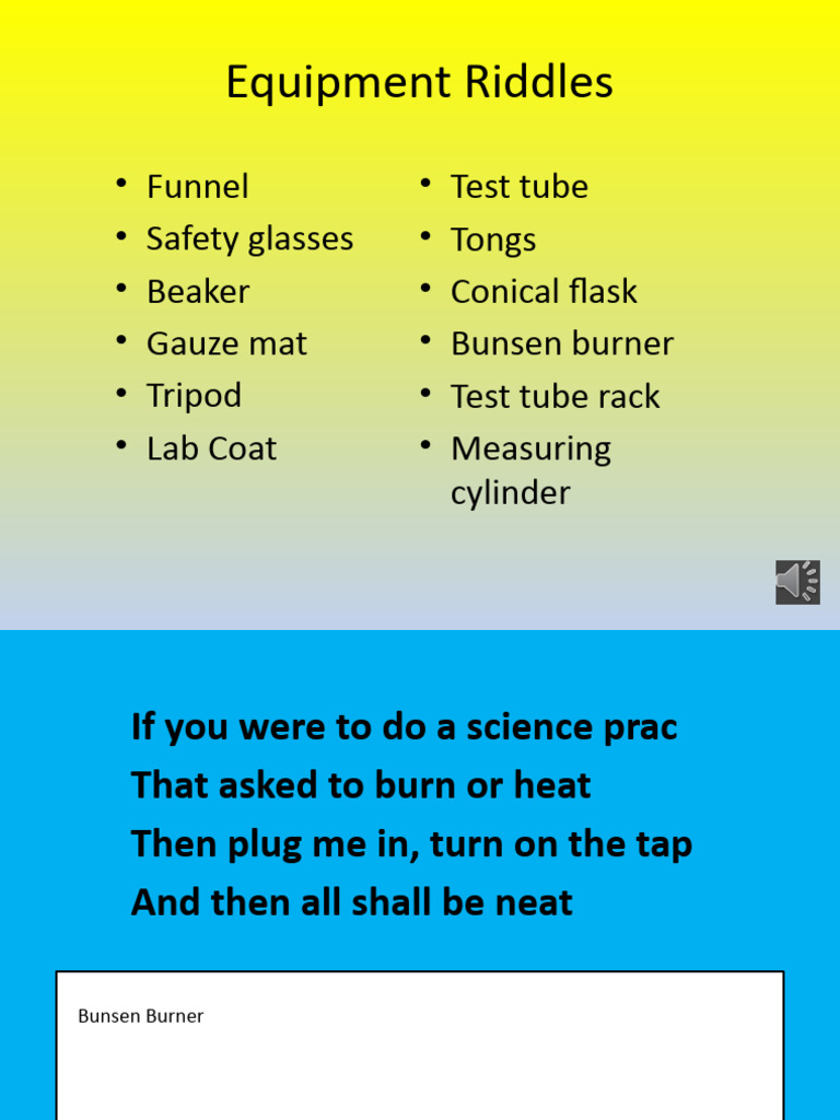 Laboratory Equipment Riddles | PDF | Wellness