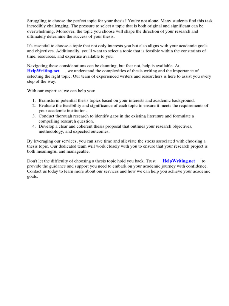 Help Choosing Thesis Topic | PDF | Thesis