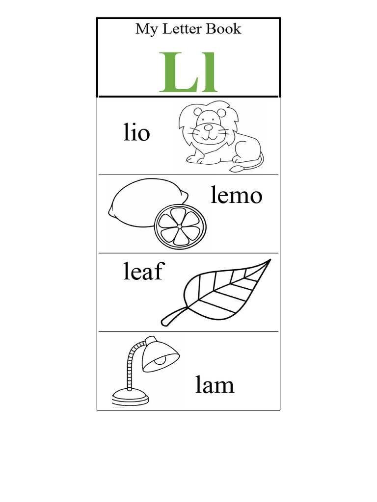 Letter L - Mini book 1 | PDF