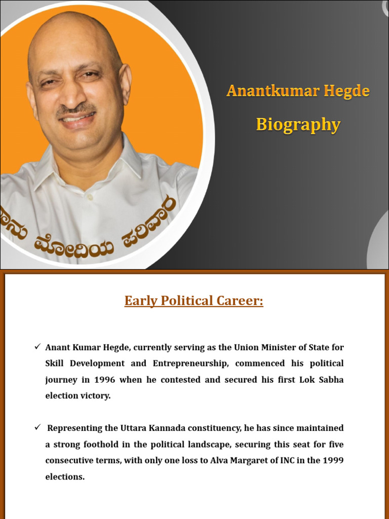 Anantkumar Hegde - Biography | PDF | Politics Of India