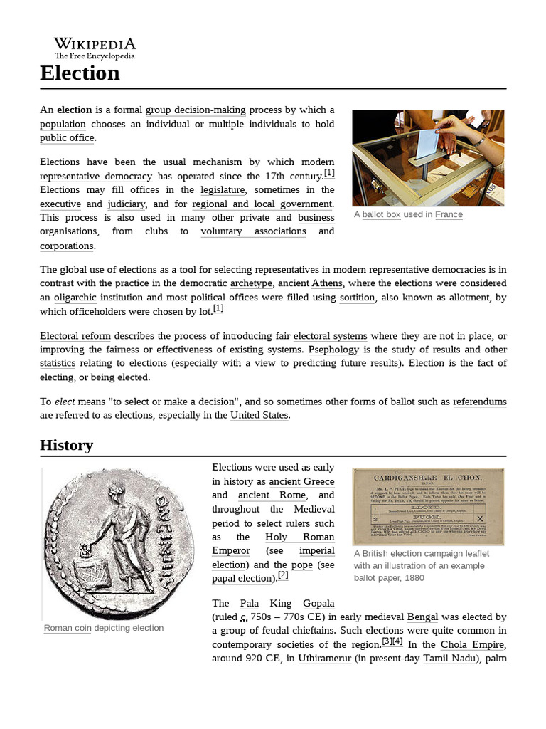 Election | PDF | Elections | Voting