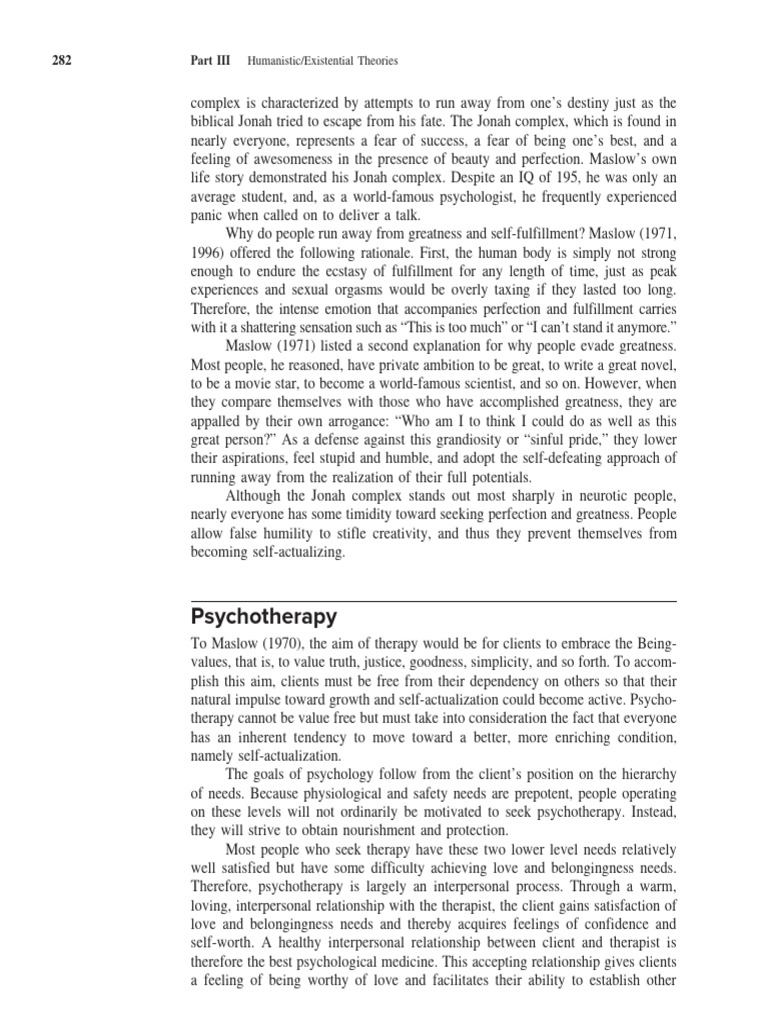 Understanding Maslow's Jonah Complex | PDF | Self Actualization ...